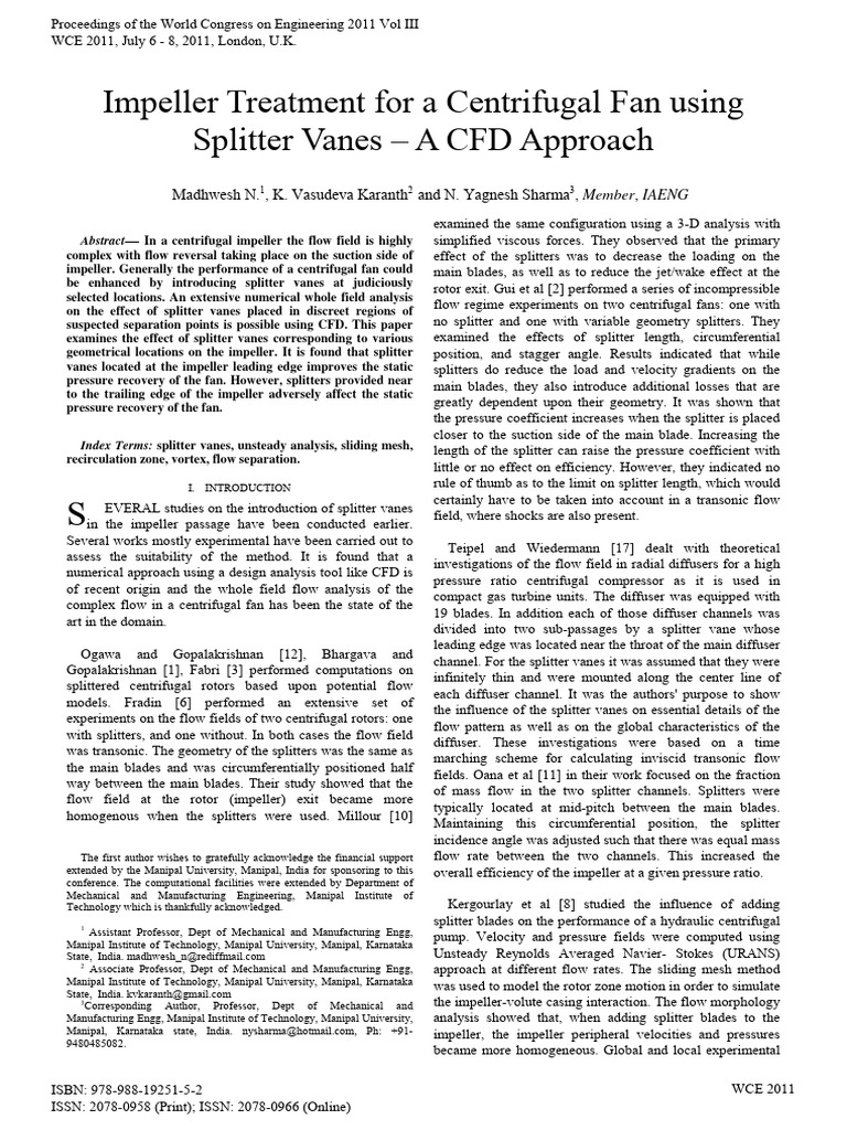 Centrifugal Pump Splitter Vane 2 | PDF