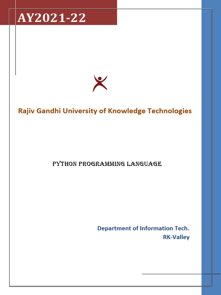Rajiv Gandhi University of Knowledge Technologies: Python Programming ...