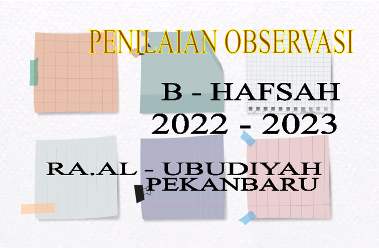 COVER Penilaian OBSERVASI PAUD | PDF