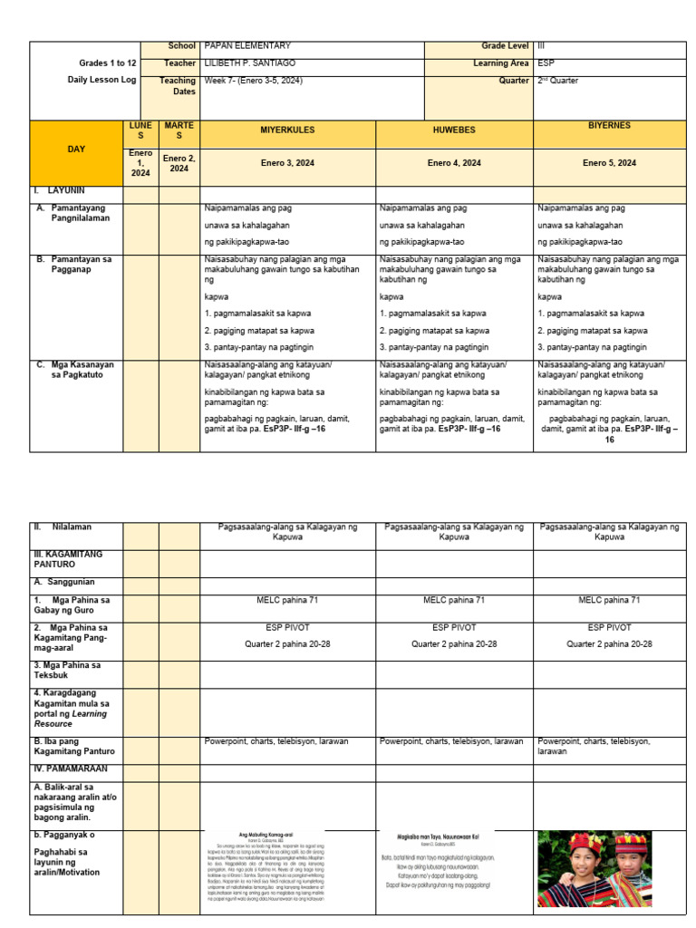 Dll-Esp-Q2-Week 7 | PDF