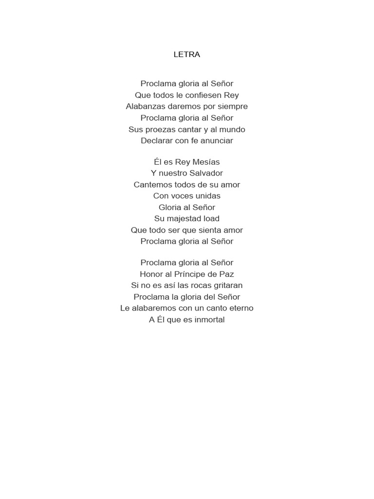 Letra de Canto | PDF