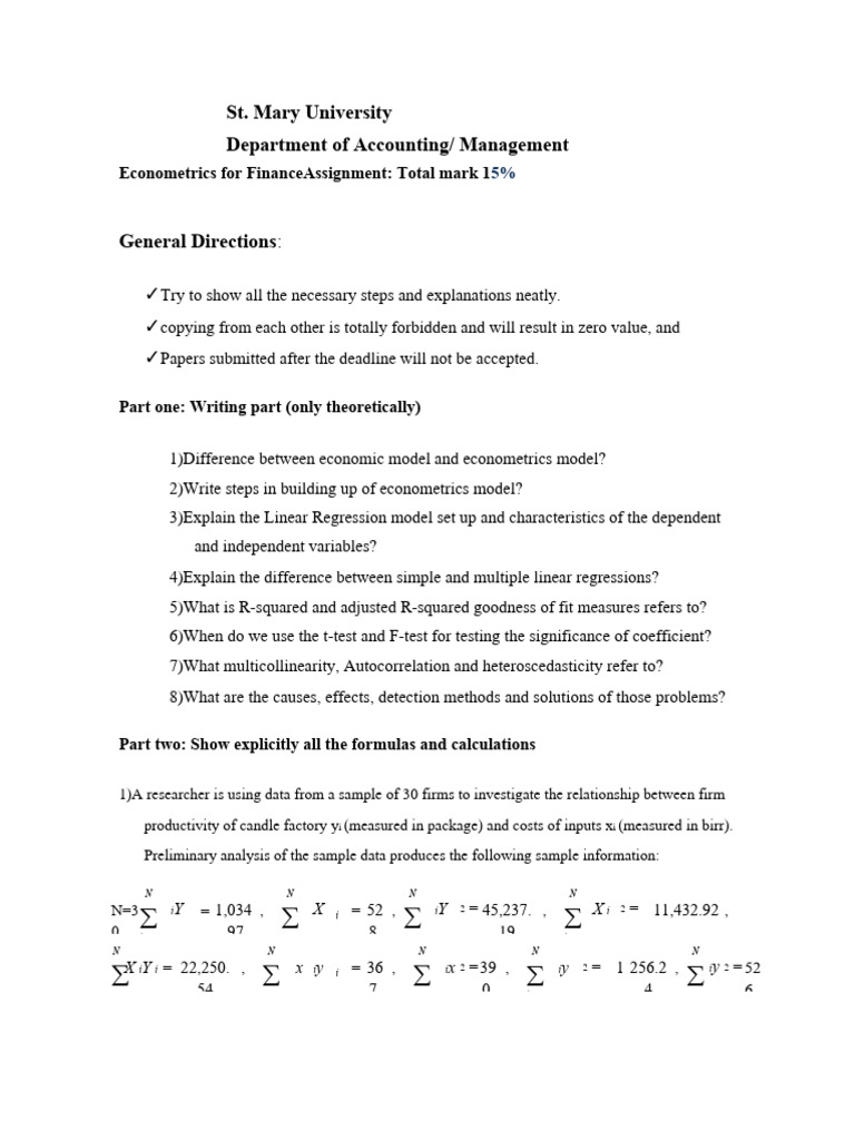 Econometrics for Finance Assignment 2 2023 12-07-12!14!23 | PDF ... Econometrics for Finance Assignment 2 2023 12-07-12!14!23 | PDF ...