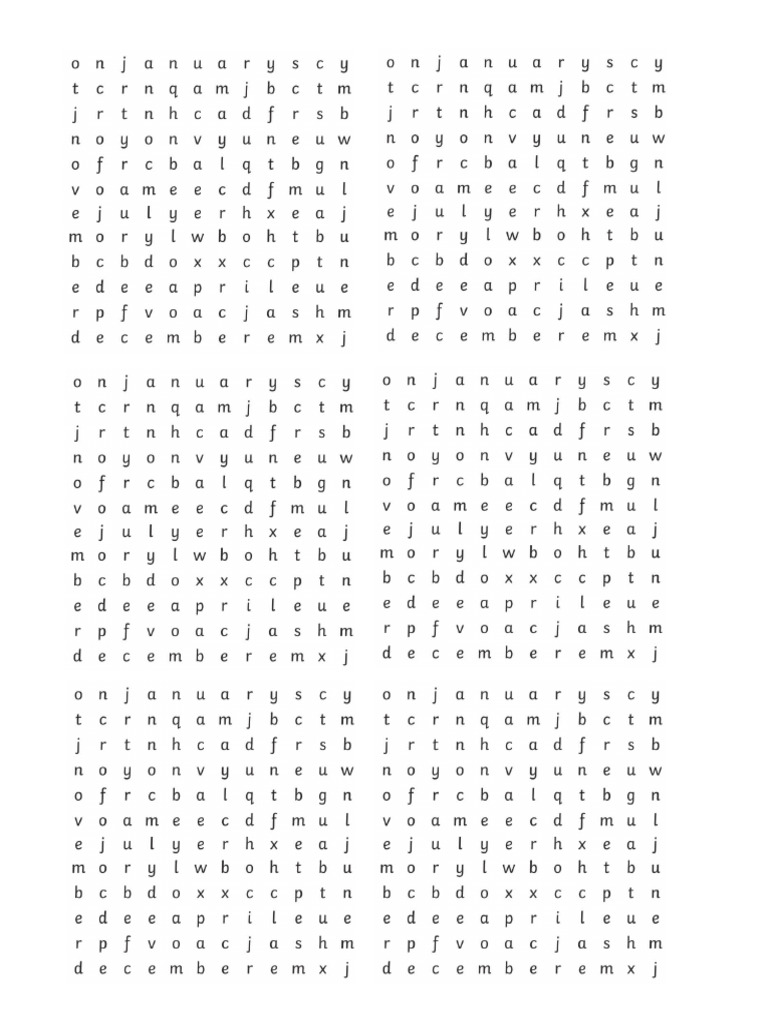 Soup Letter Months | PDF