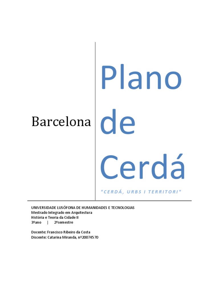 Plano de Cerdá | PDF | Cidade | Urbanismo