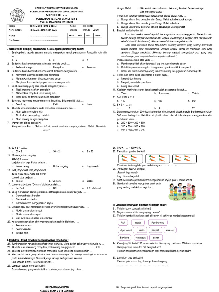 Soal PTS K3 T2 ST1 Dan ST2 | PDF