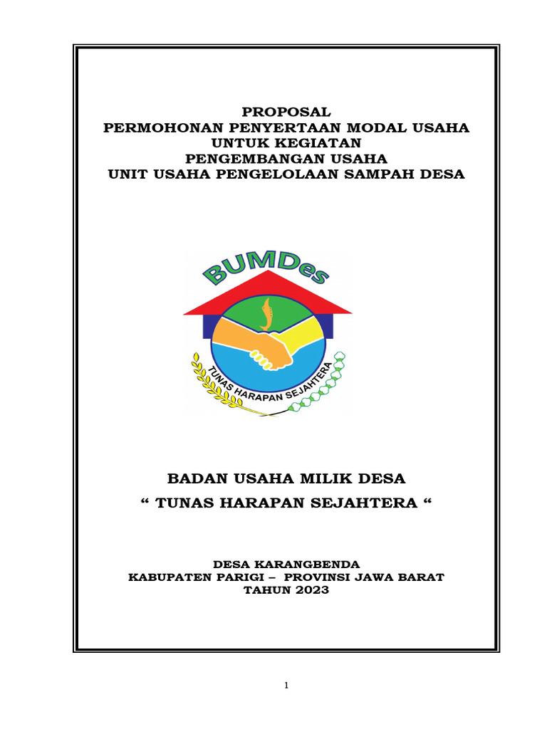 Business Plan BUMDES 2023 | PDF