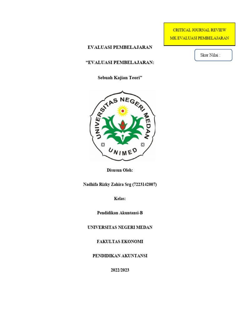 CJR Evaluasi Pembelajaran | PDF