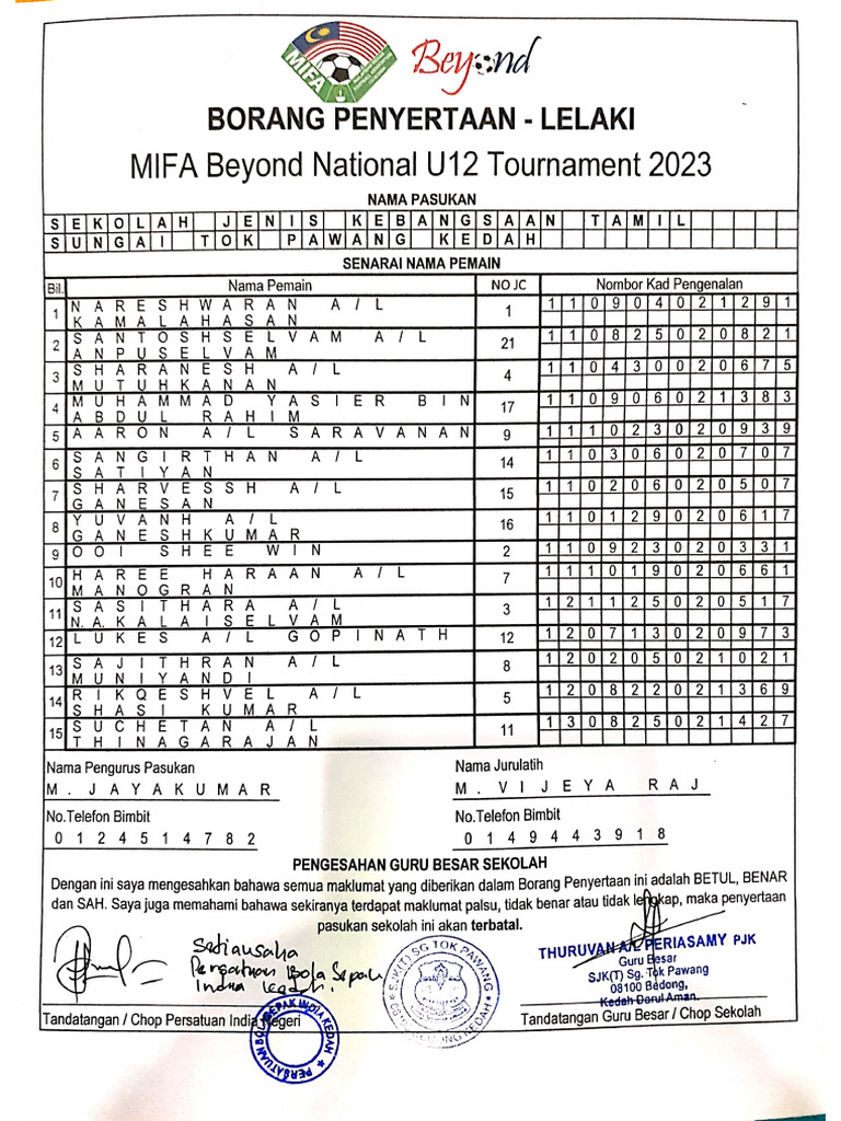 MIFA Registration Form | PDF
