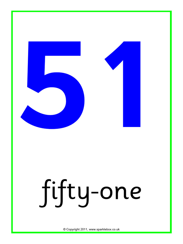 Numbers 50 To 100 | PDF