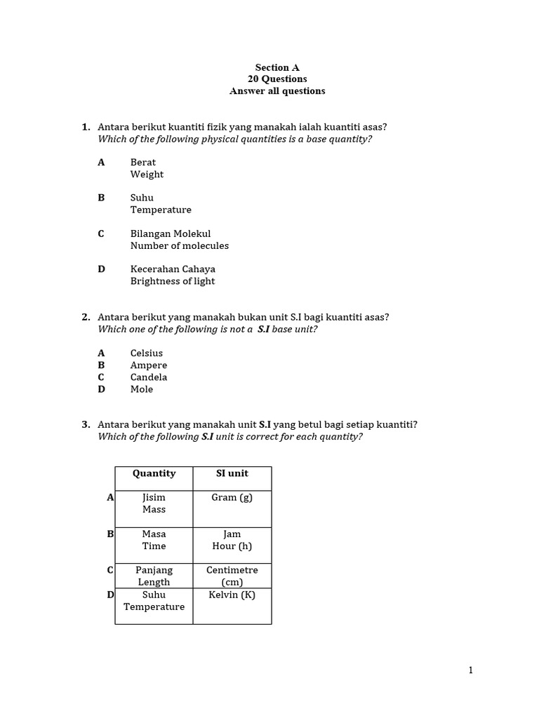 Draft Ujian 1 Form 4 | PDF