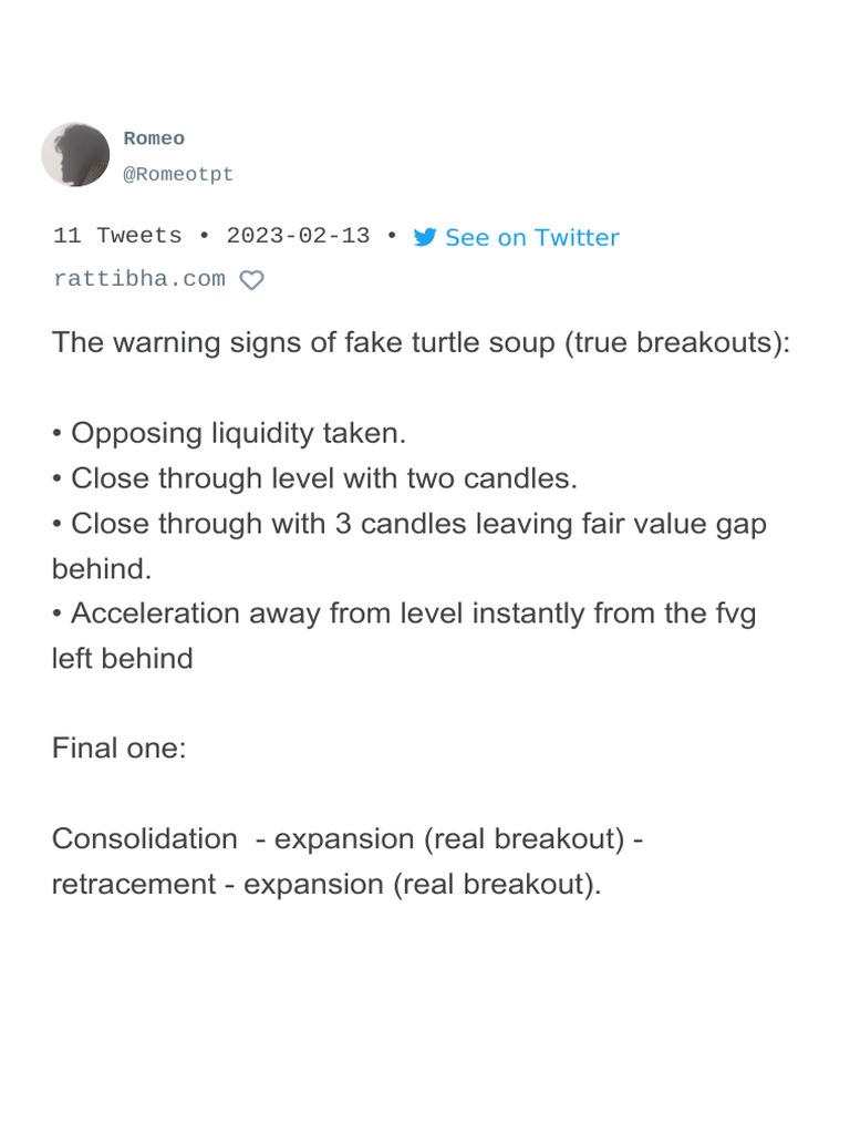 Identifying Fake Turtle Soup Signals | PDF
