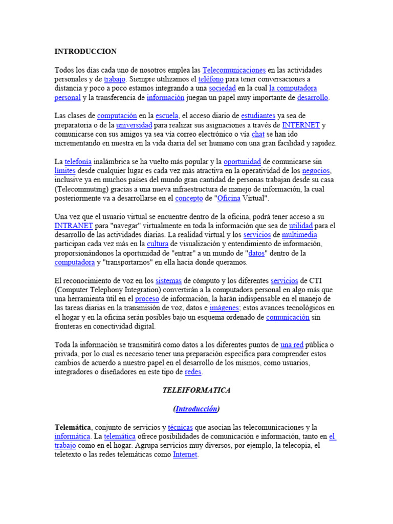 Introducción A La Teleinformática | PDF