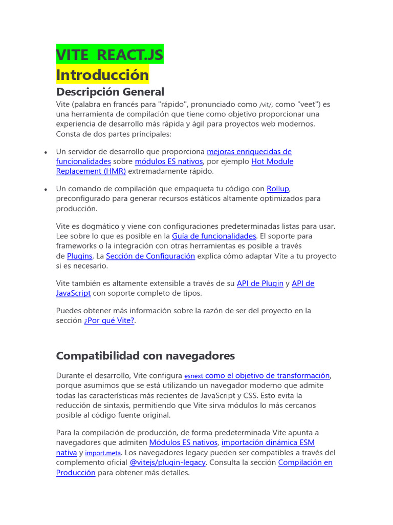 Introduccion VITE REACT | PDF
