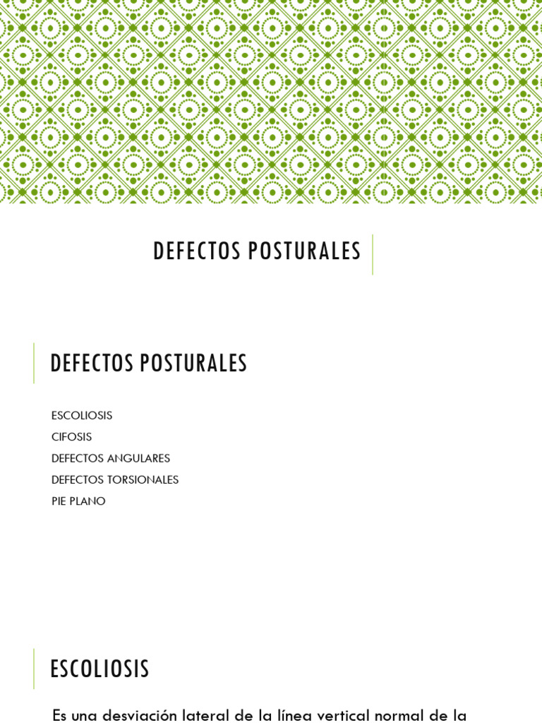 Defectos Posturales | Descargar gratis PDF | Escoliosis | Medicina