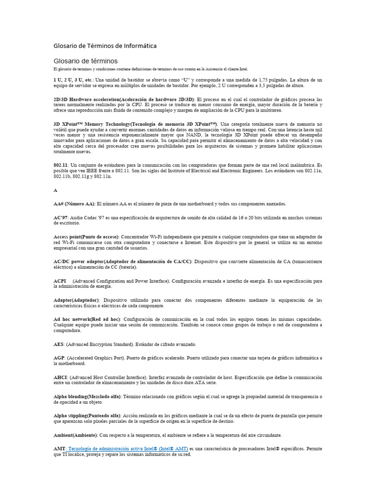 Glosario Terminos Informaticos 1 | PDF