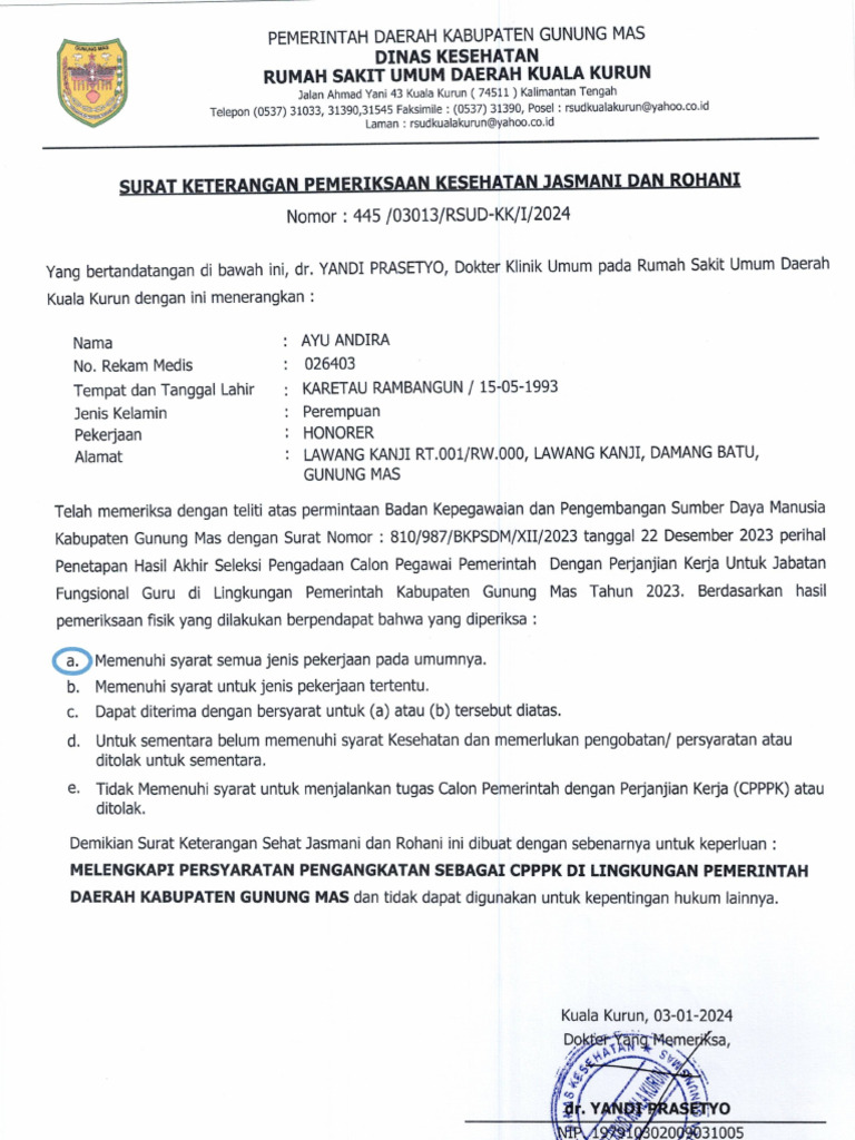 DOKUMEN KESEHATAN | PDF