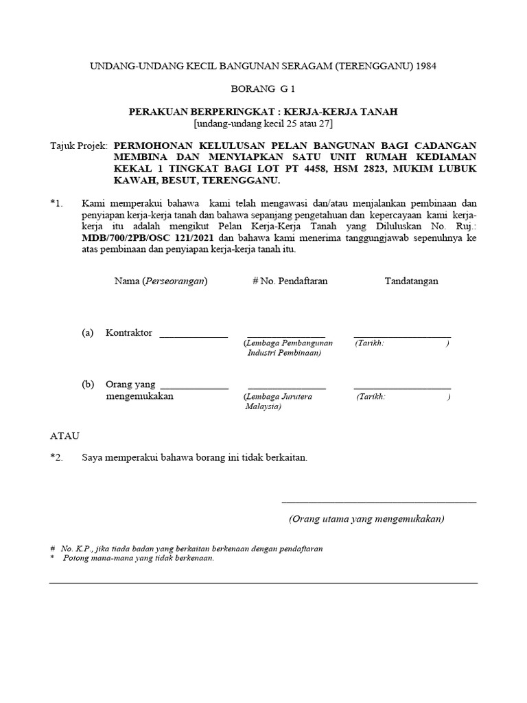 Borang G Saiful Nizam | PDF