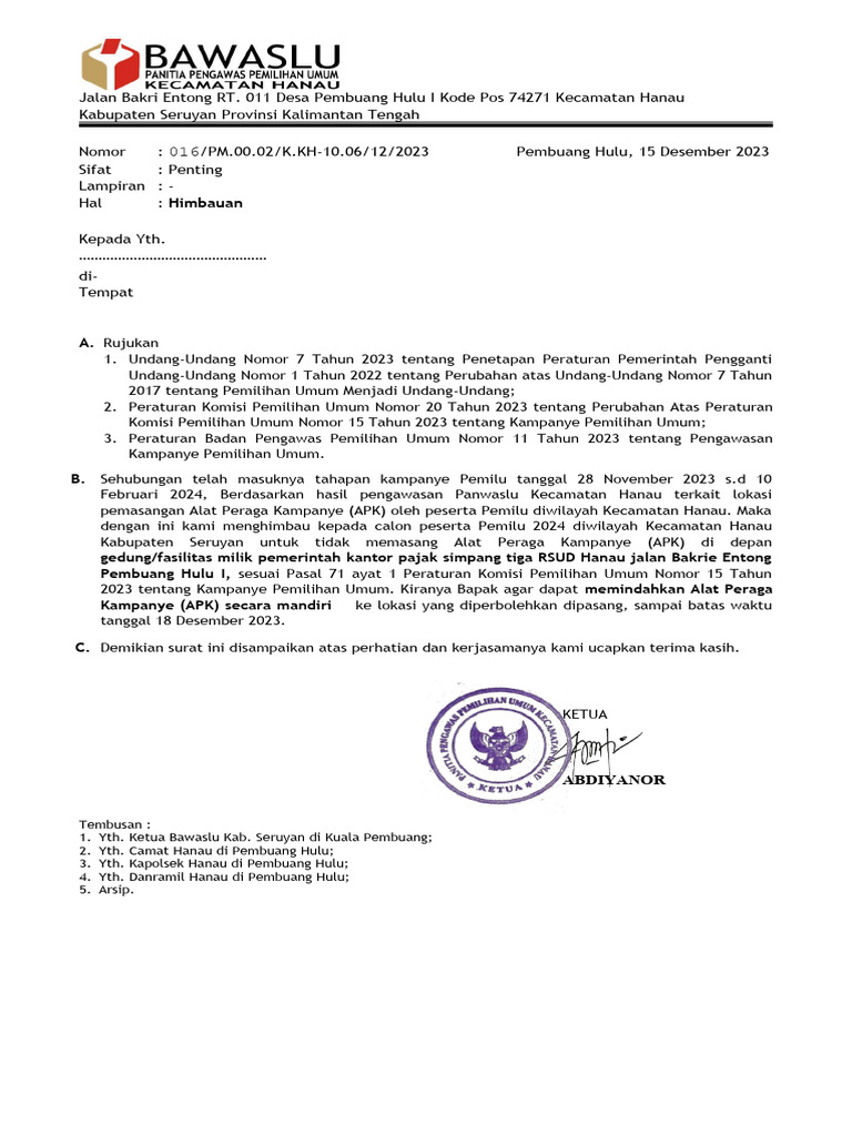 Himbauan Pemasangan APK di Hanau | PDF