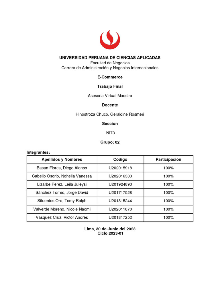 TF - Grupo 02[1] | PDF | Comercio electrónico | Business