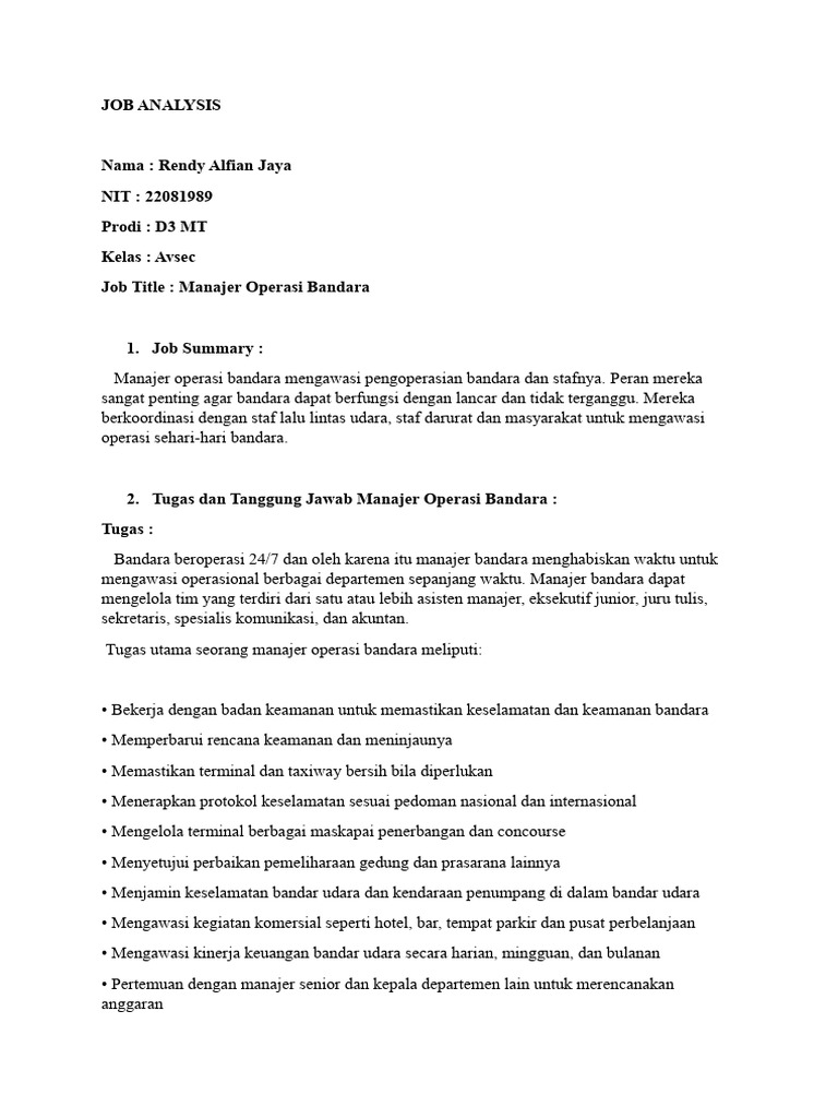 MSDM Job Analysis | PDF