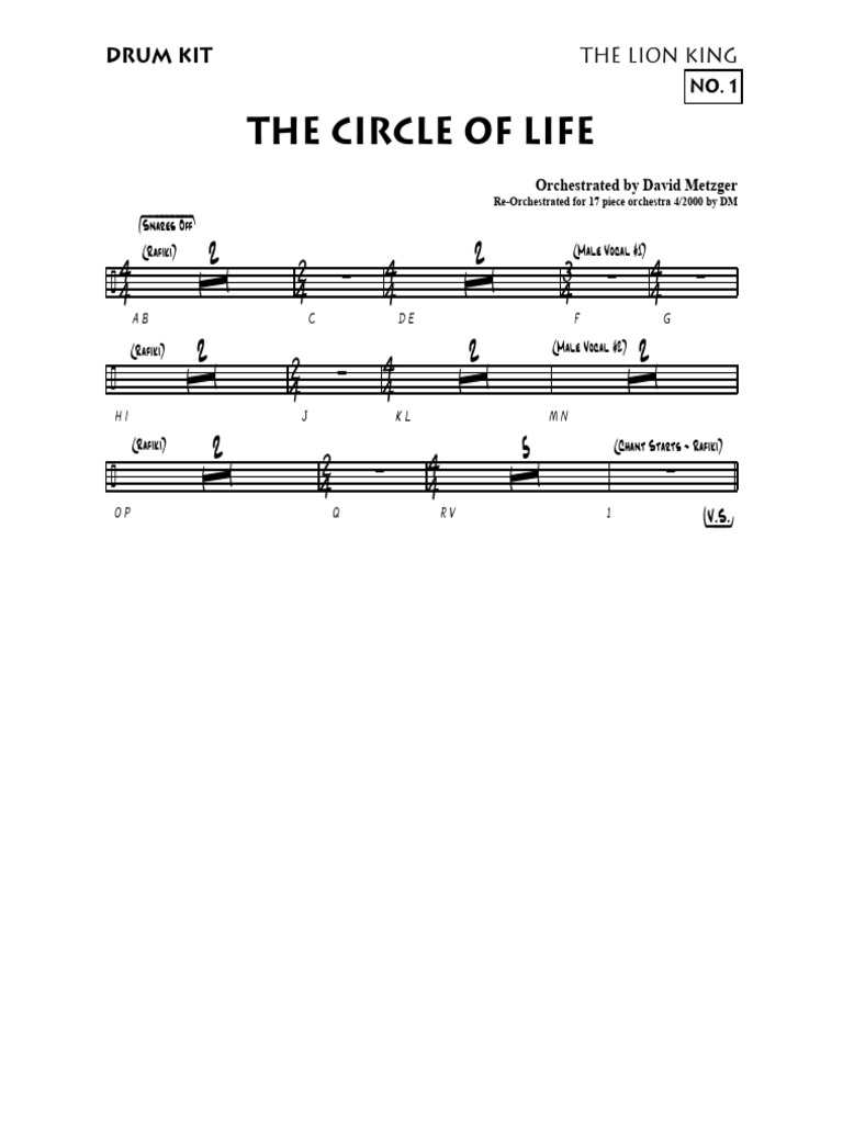 The Lion King - Drum Kit | PDF