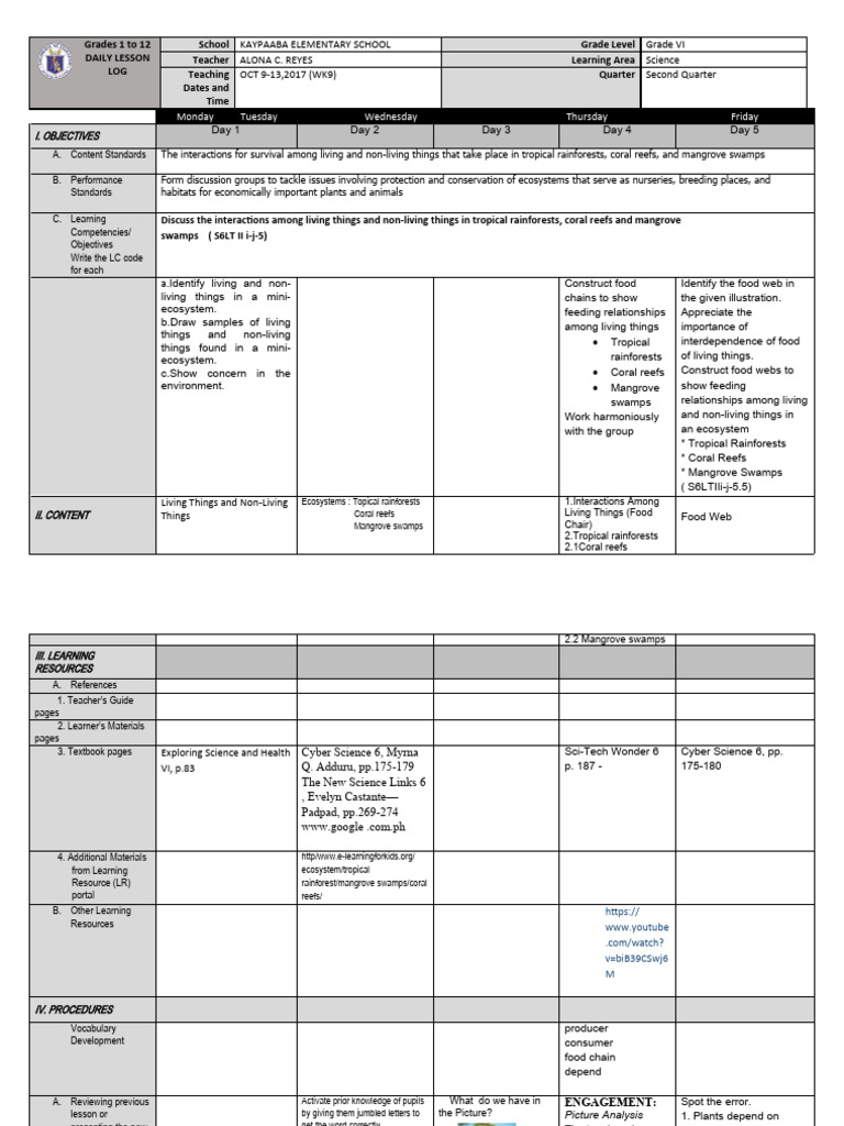DLL Q2 WK9 Science 6 | PDF