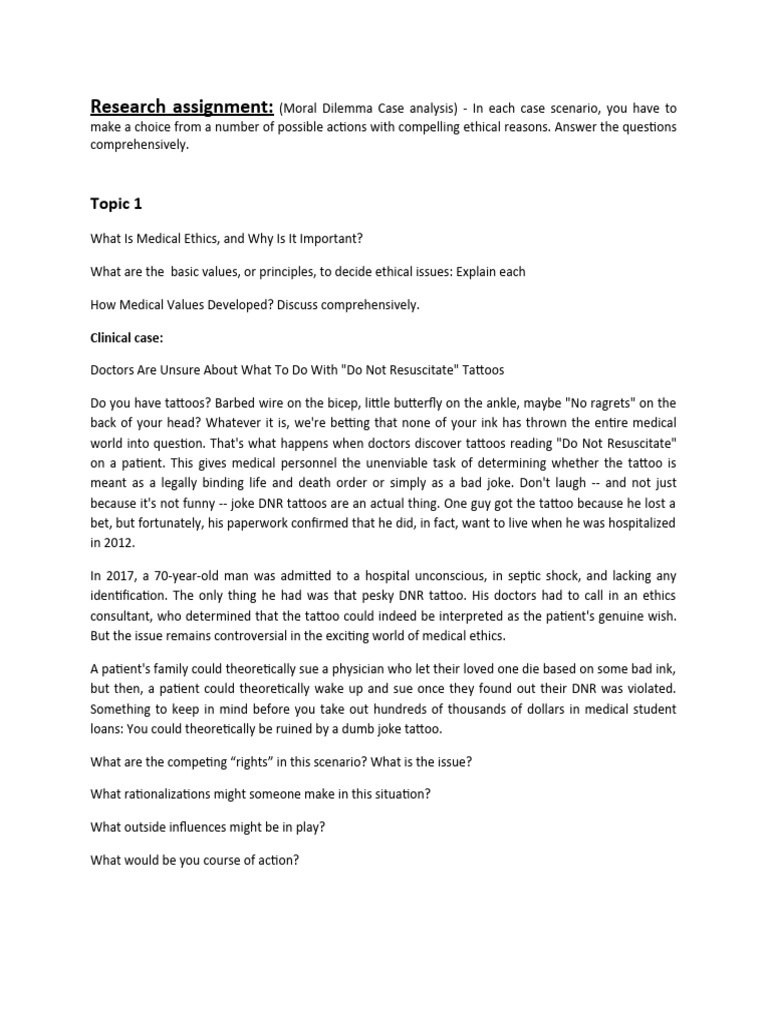 Moral Dilemma Activity | PDF