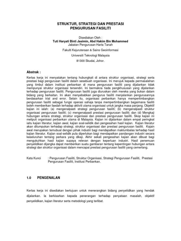 Contoh Thesis Stuktur Organisasi | PDF