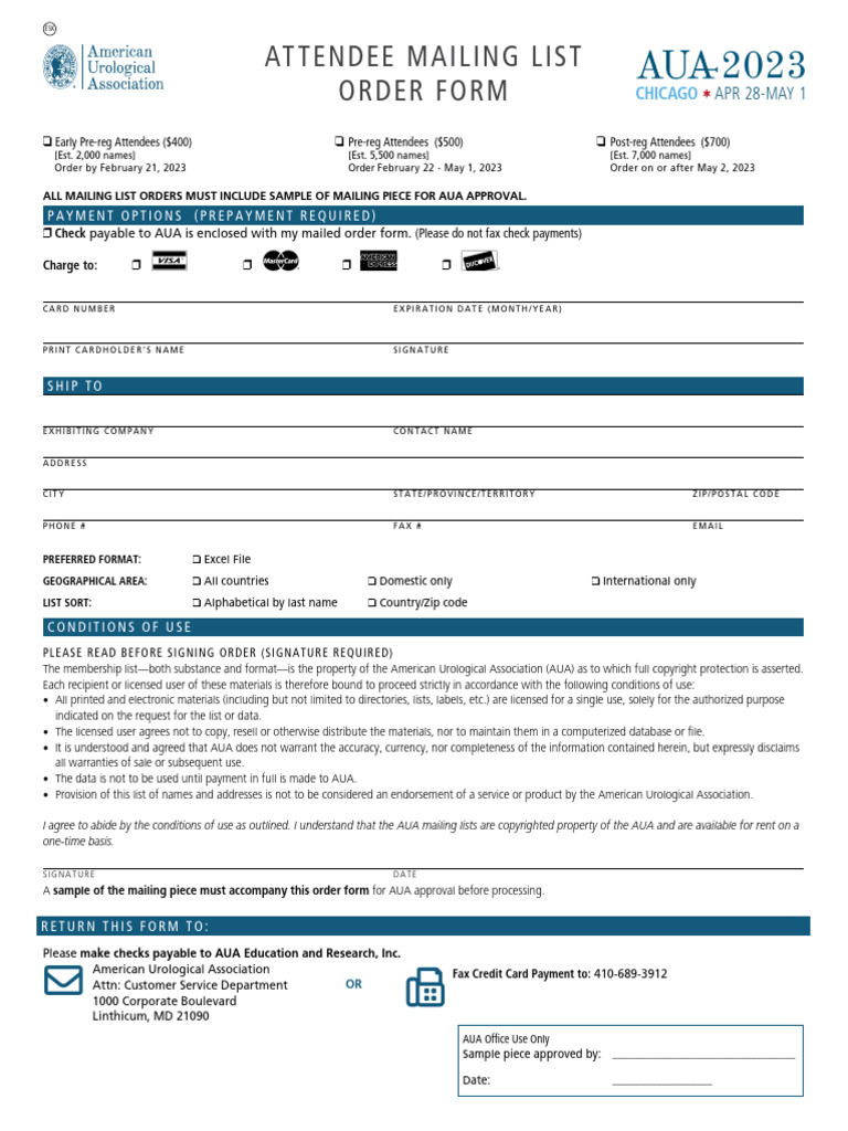 AUA2023 Attendee Mailing List | PDF | Zip Code | Computing