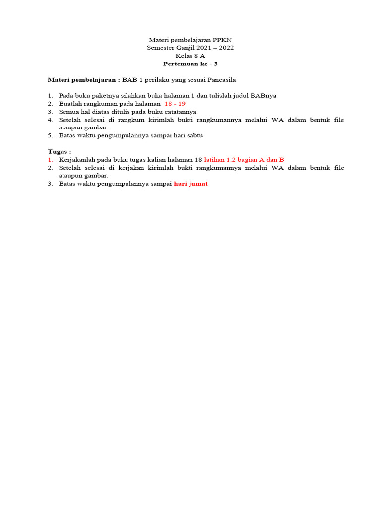 Materi Pembelajaran PPKN 8 A P3 | PDF