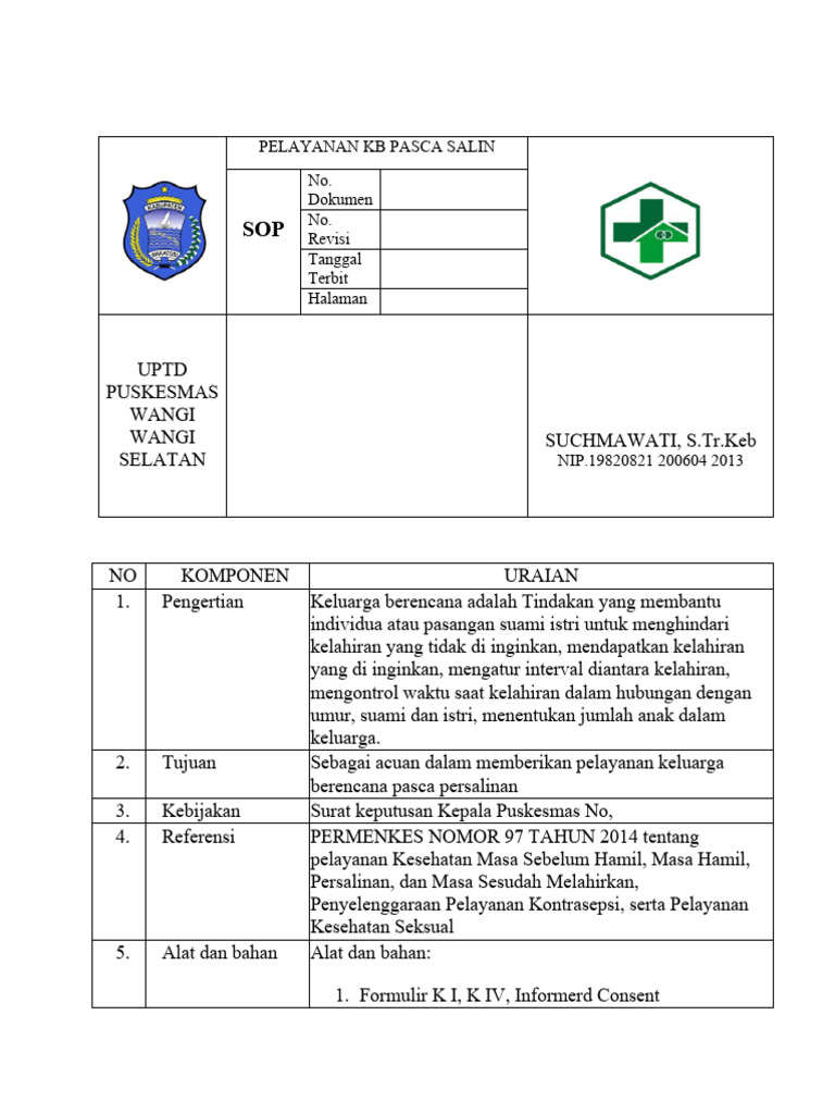 PELAYANAN KB PASCA SALIN | PDF
