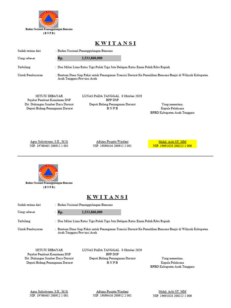 Kwitansi | PDF