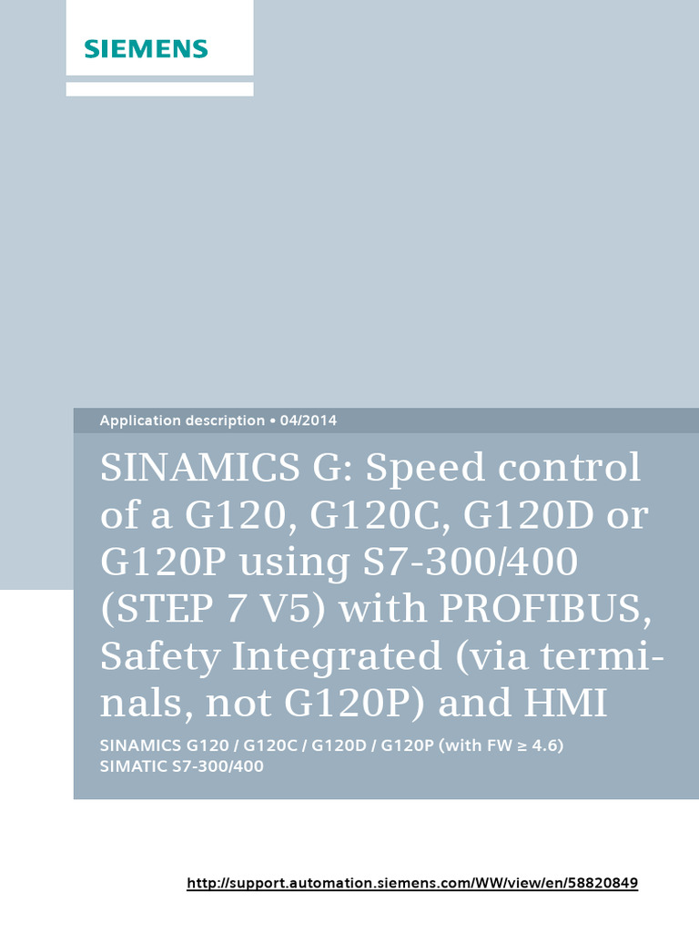Sinamics g120 at s7-300400-dp Doku v22 en | PDF