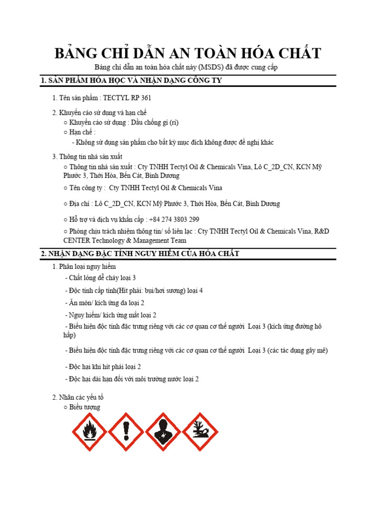 Tectyl RP 361 Msds VN | PDF