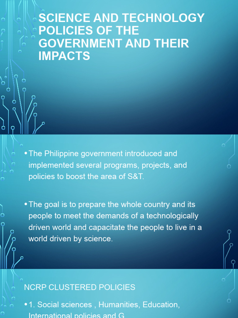 Science and Technology Policies of The Government and | PDF | Social ...