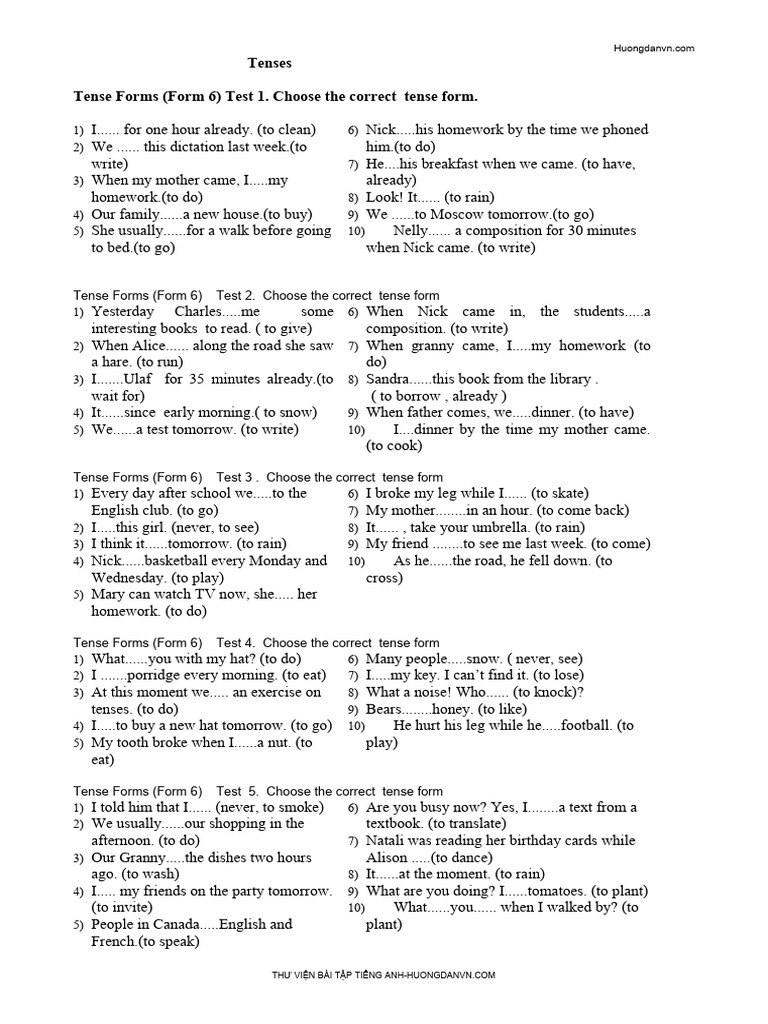 TENSES-MIXED-EXERCISES-6 | PDF
