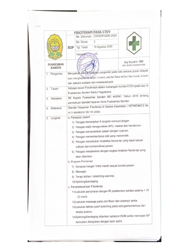Fisioterapi Pada Ctev | PDF
