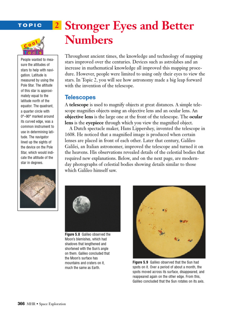Science Focus 9 Unit 5 Topic 2 | PDF | Telescope | Johannes Kepler