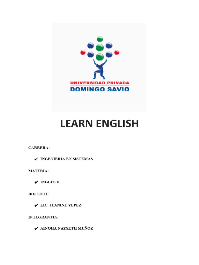 Informe Del Proyecto Ingles II | PDF