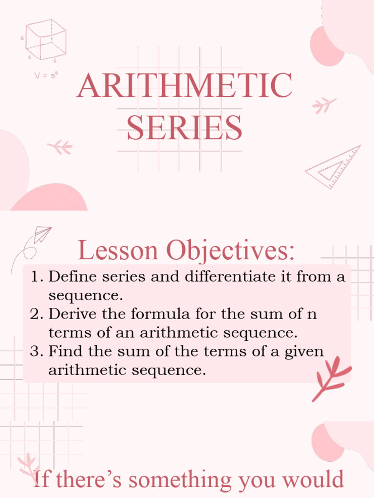 Understanding Arithmetic Series Concepts | PDF | Summation | Sequence