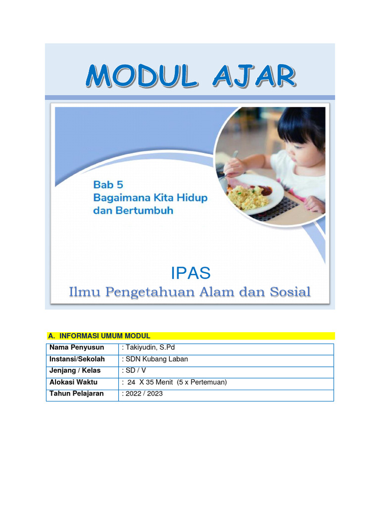 Modul Ajar Ipas Kls 5 Smt 2 | PDF