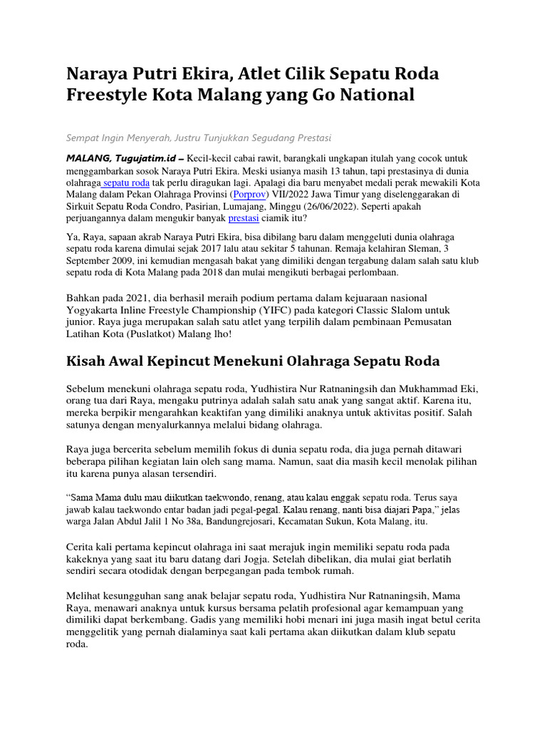 Contoh Berita Feature | PDF