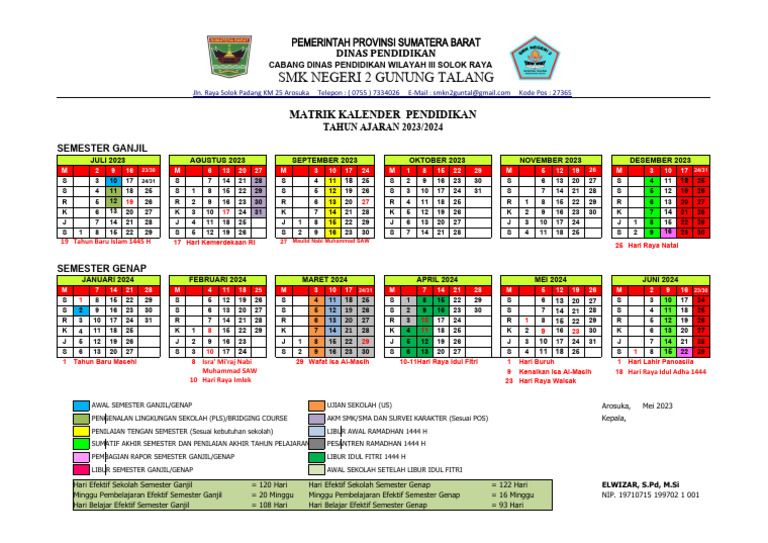 Kalender Pendidikan Tahun Ajaran 2023-2024 | PDF