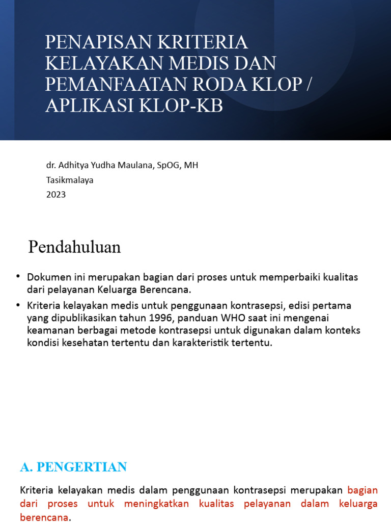 Materi KB - KLOP KB - DR Adhit | PDF