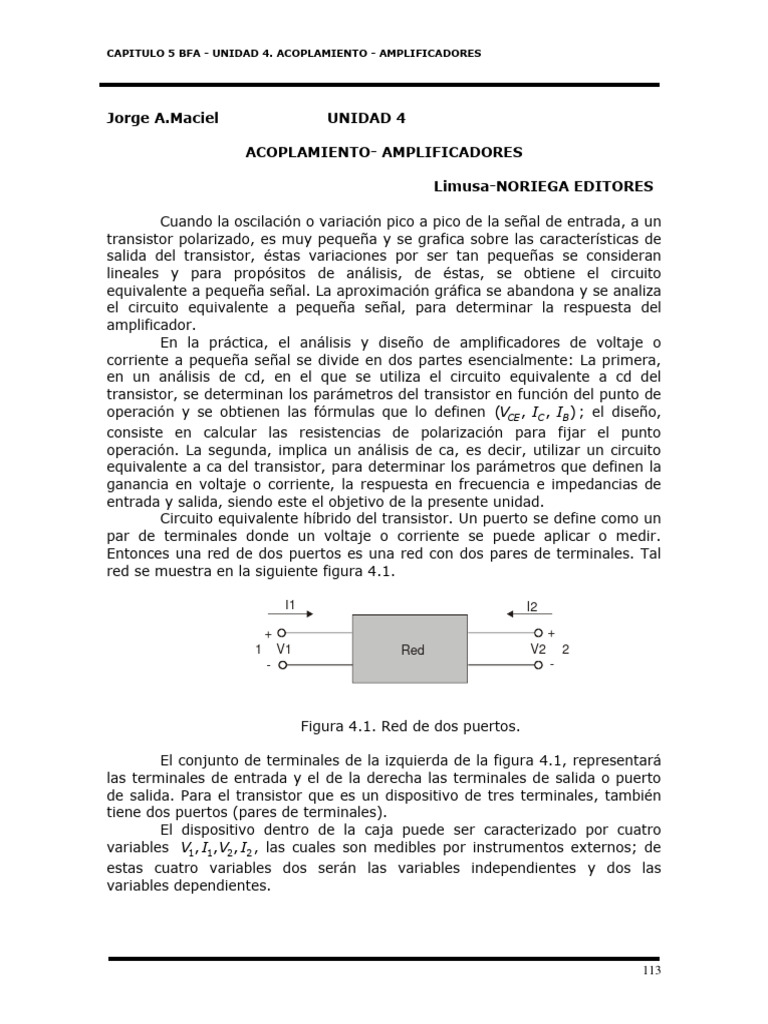 UNIDAD No 4. FINAL Acoplamiento-Amplificadores FINAL | PDF | Transistor | Ingeniería Electrónica