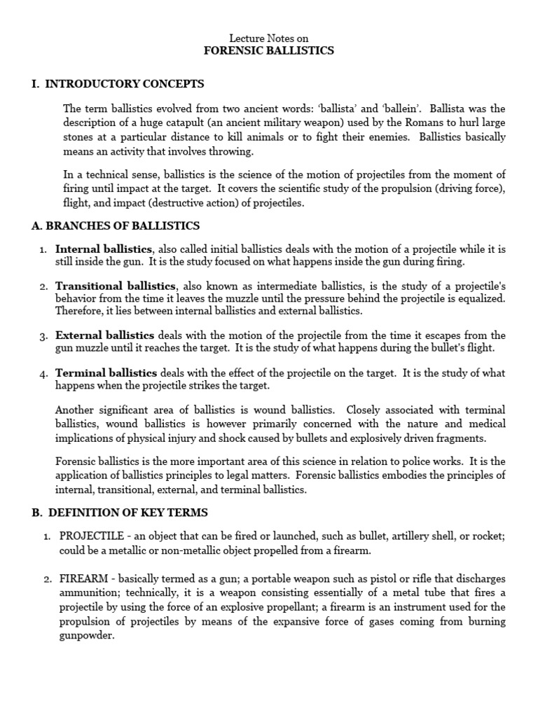Forensic Ballistics Overview and Concepts | PDF | Firearms | Cartridge ...