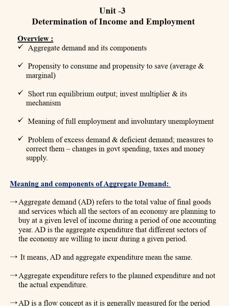 Determination of Income & Employment | PDF | Unemployment | Full Employment