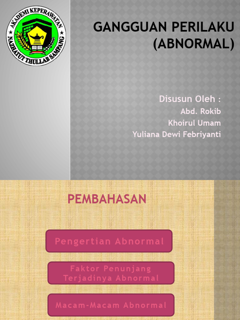 Gangguan Perilaku (Abnormal) | PDF