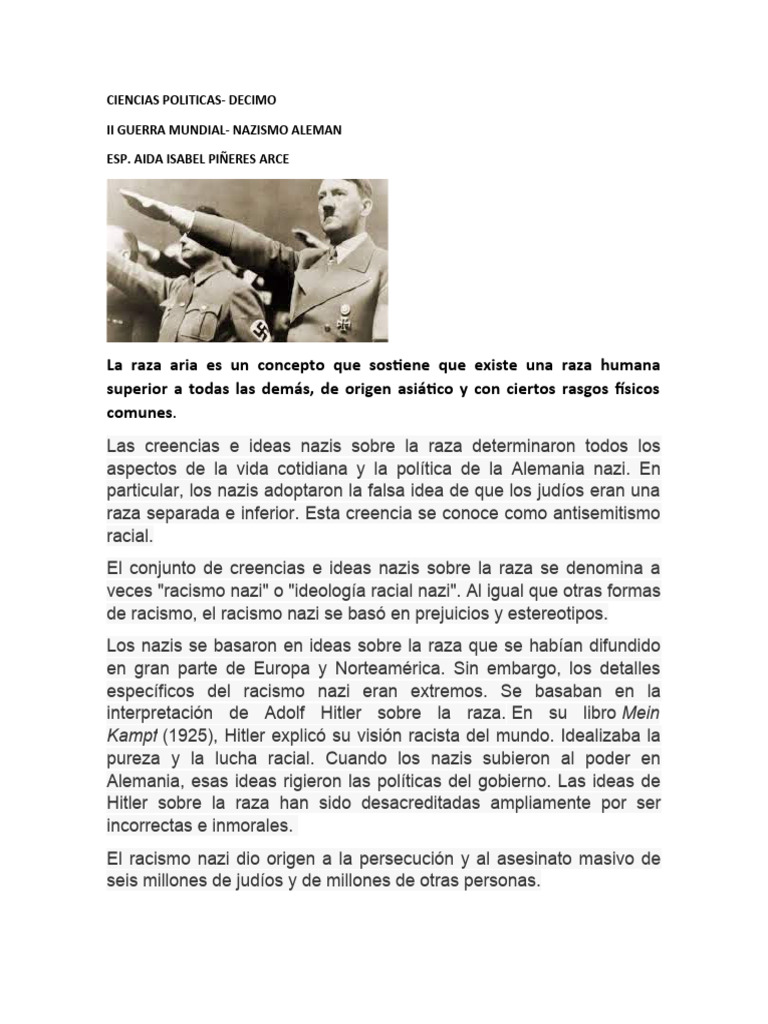Hitler - Raza Aria | PDF | Alemania nazi | Racismo