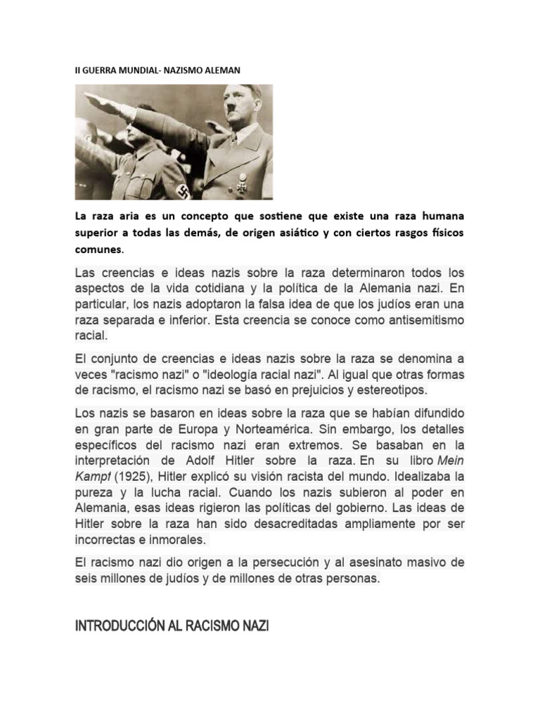 Hitler - Raza Aria | PDF | Racismo | Discriminación y relaciones raciales
